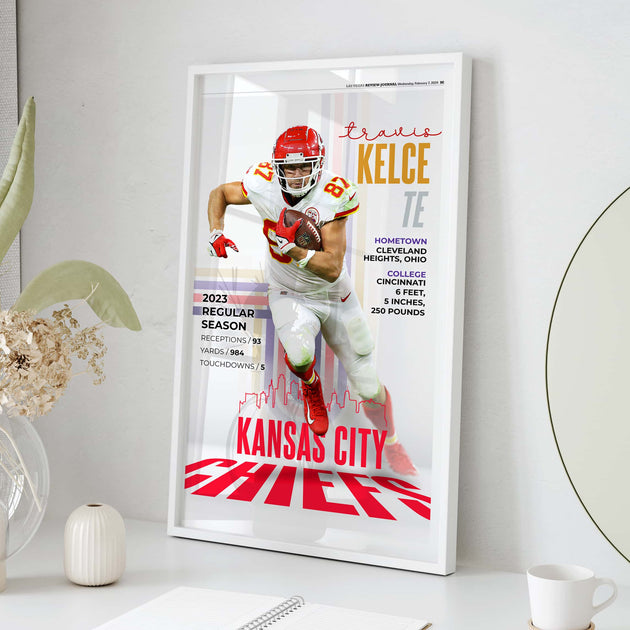 Travis Kelce 2023-24 World Champion Front Page Wall Art – Pediment ...