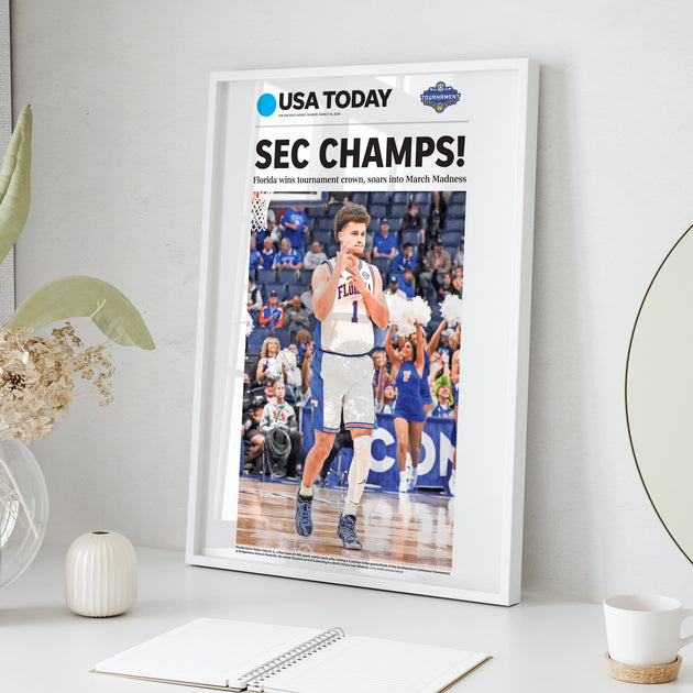 Florida Gators Basketball SEC Champs Front Page Wall Art – Pediment ...