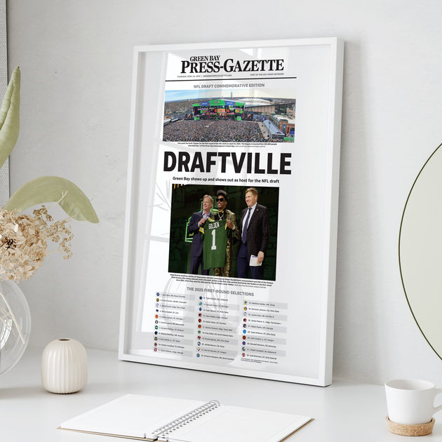 Green Bay Draftville 2025 NFL Draft Press-Gazette Front Page – Pediment ...
