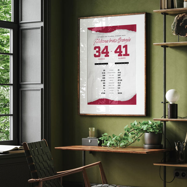 Alabama Beats Georgia By the Numbers Wall Art – Pediment Publishing