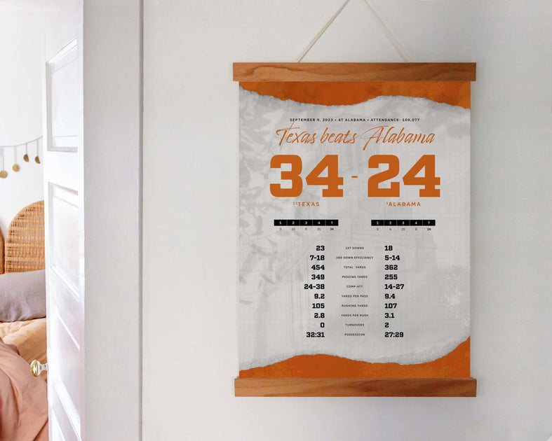 Texas Beats Alabama By the Numbers Wall Art (September 9, 2023 ...