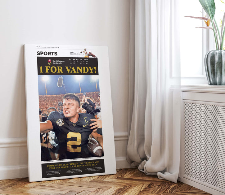 Vandy Beats Alabama Front Page Wall Art – Pediment Publishing