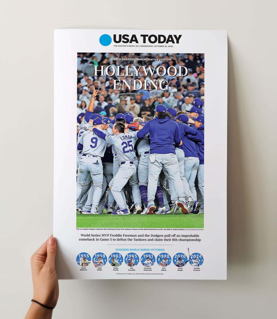 Dodgers Hollywood Ending Newspaper Front Page Wall Art – Pediment ...