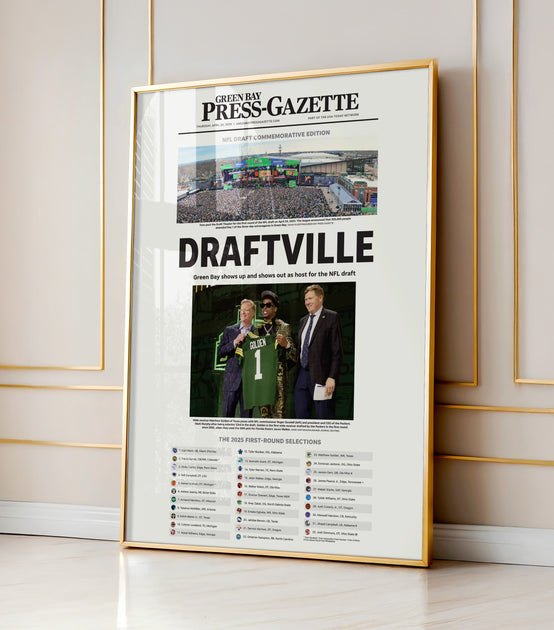 Green Bay Draftville 2025 NFL Draft Press-Gazette Front Page – Pediment ...