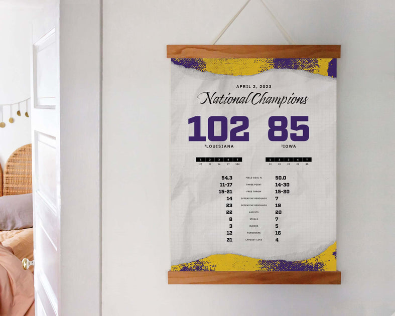 LSU Women's Basketball Championship By the Numbers Wall Art – Pediment ...