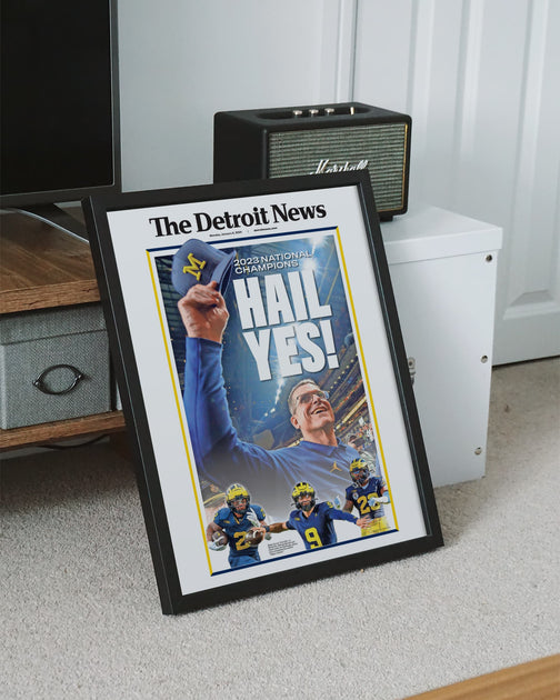 Michigan Hail Yes National Championship Front Page Wall Art – Pediment ...