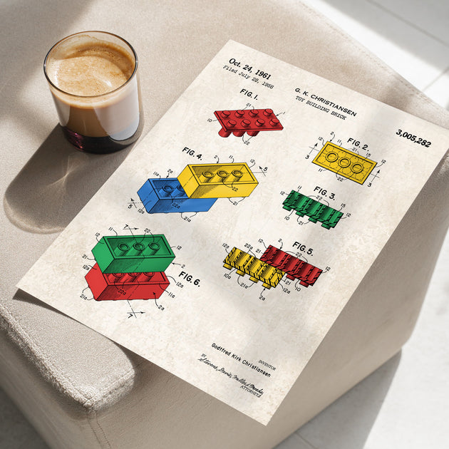 Toy Building Brick Patent Art - Printable Digital Download – Pediment ...