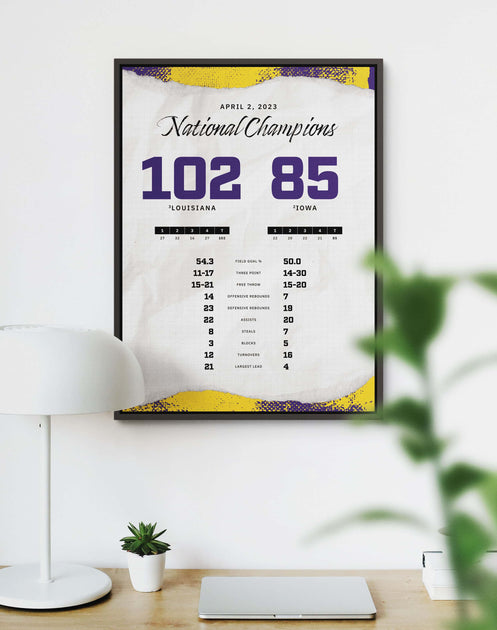 LSU Women's Basketball Championship By the Numbers Wall Art – Pediment ...