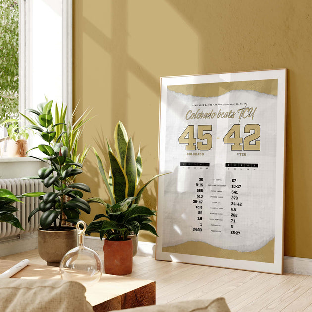 Colorado Beats TCU By the Numbers Wall Art (September 2, 2023 ...