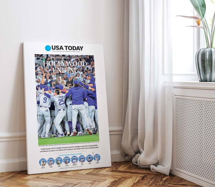 Dodgers Hollywood Ending Newspaper Front Page Wall Art – Pediment ...