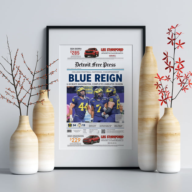 Michigan Blue Reign National Championship Front Page Wall Art ...