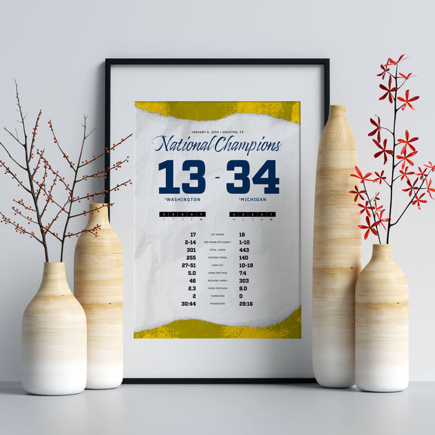 Michigan National Champions By the Numbers Wall Art – Pediment Publishing