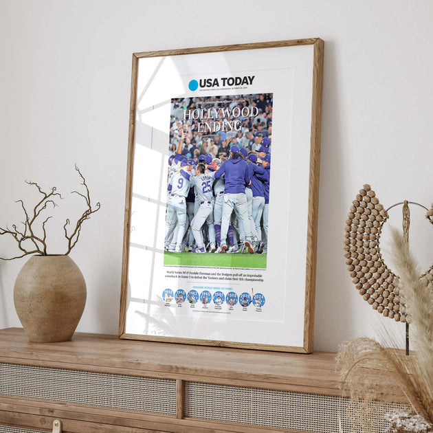 Dodgers Hollywood Ending Newspaper Front Page Wall Art – Pediment ...