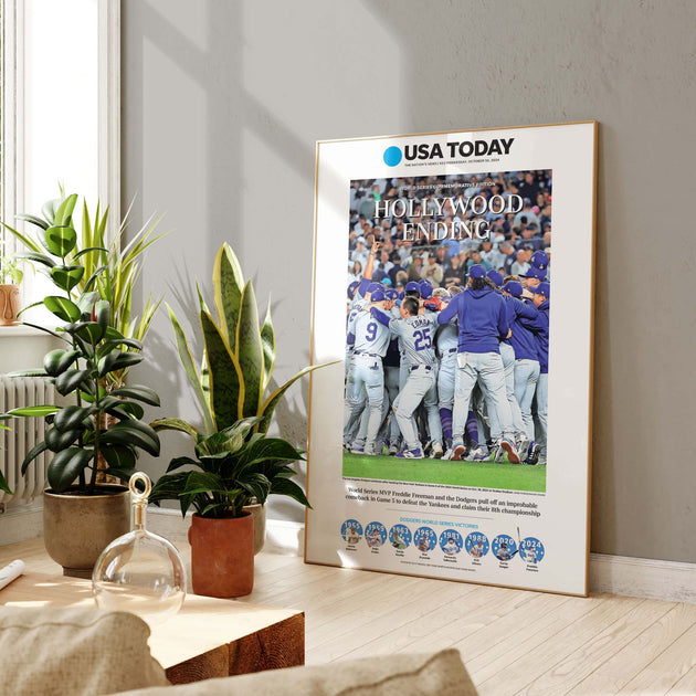 Dodgers Hollywood Ending Newspaper Front Page Wall Art – Pediment ...