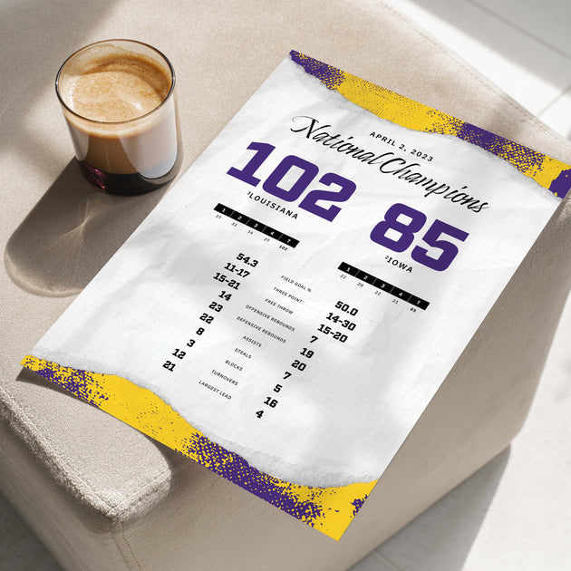 LSU Women's Basketball Championship By the Numbers Wall Art – Pediment ...