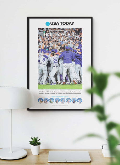 Dodgers Hollywood Ending Newspaper Front Page Wall Art – Pediment ...
