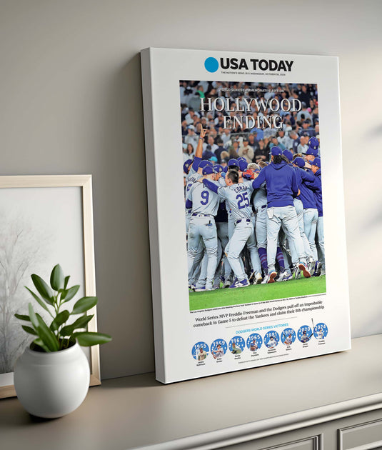 Dodgers Hollywood Ending Newspaper Front Page Wall Art – Pediment ...