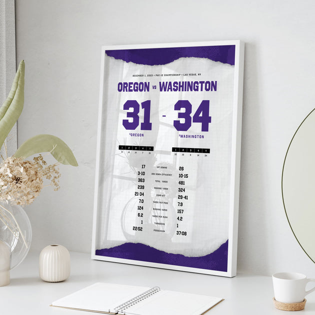 Washington Pac-12 Champs By the Numbers Wall Art (Dec. 1, 2023 ...