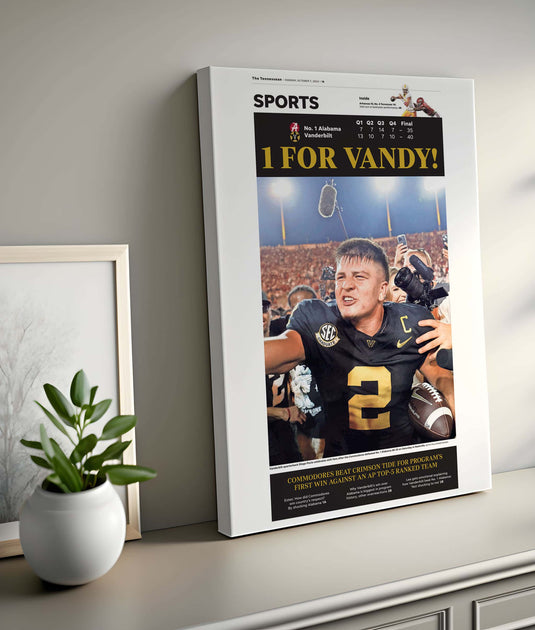 Vandy Beats Alabama Front Page Wall Art – Pediment Publishing