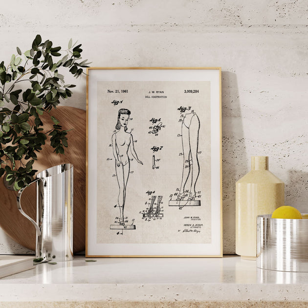 Doll Patent Wall Art (4 Design Options) – Pediment Publishing