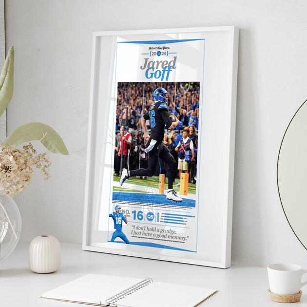 Detroit Lions Jared Goff 2024-25 Season Commemorative Front Page Wall ...