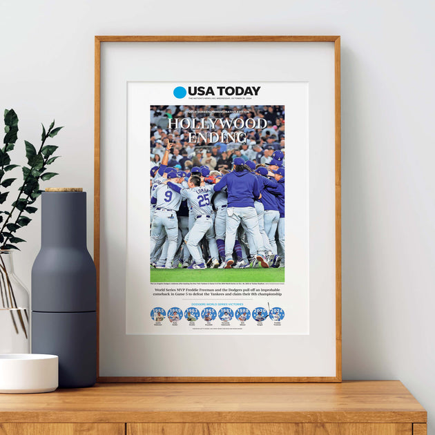 Dodgers Hollywood Ending Newspaper Front Page Wall Art – Pediment ...