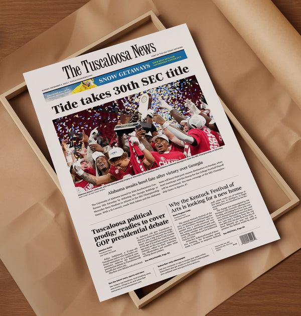 Alabama Crimson Tide 30th SEC Championship Front Page Wall Art ...