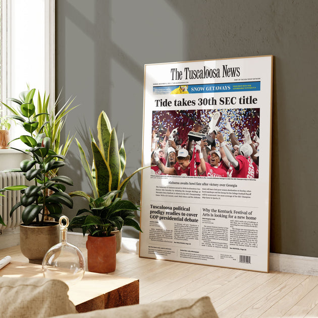 Alabama Crimson Tide 30th SEC Championship Front Page Wall Art ...