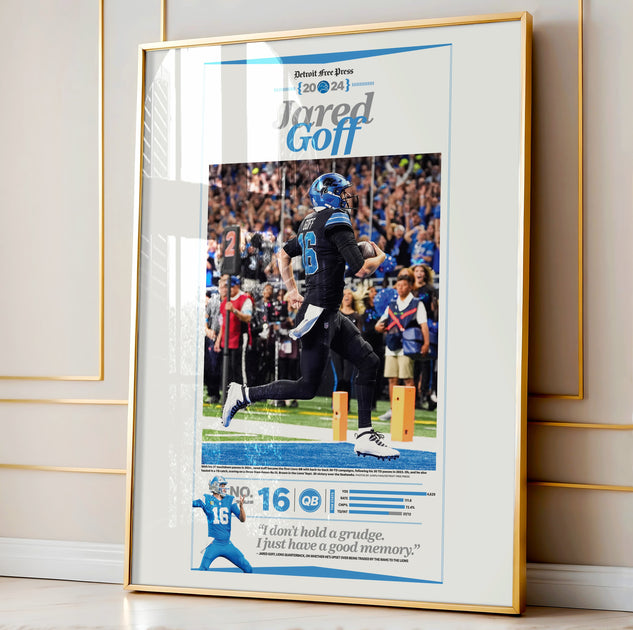 Detroit Lions Jared Goff 2024-25 Season Commemorative Front Page Wall ...