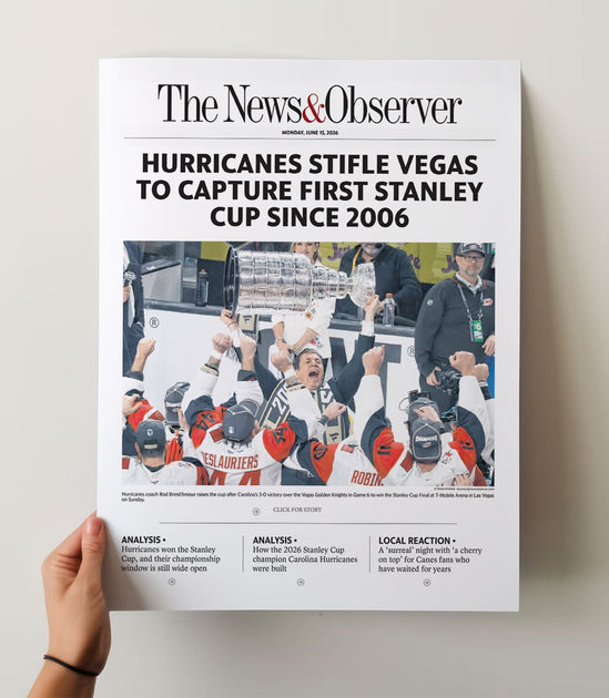 Carolina Hurricanes Stanley Cup Champions Front Page Wall Art ...