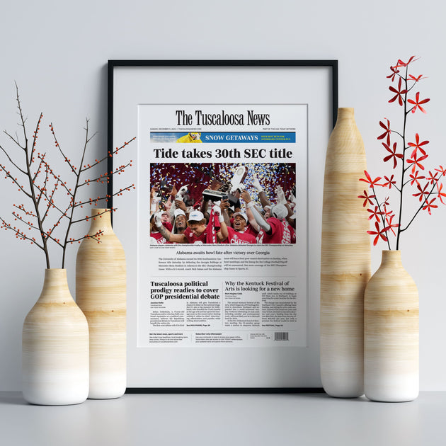 Alabama Crimson Tide 30th SEC Championship Front Page Wall Art ...