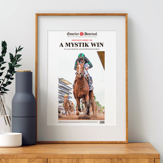 Kentucky Derby 150 Mystik Dan Front Page Wall Art – Pediment Publishing