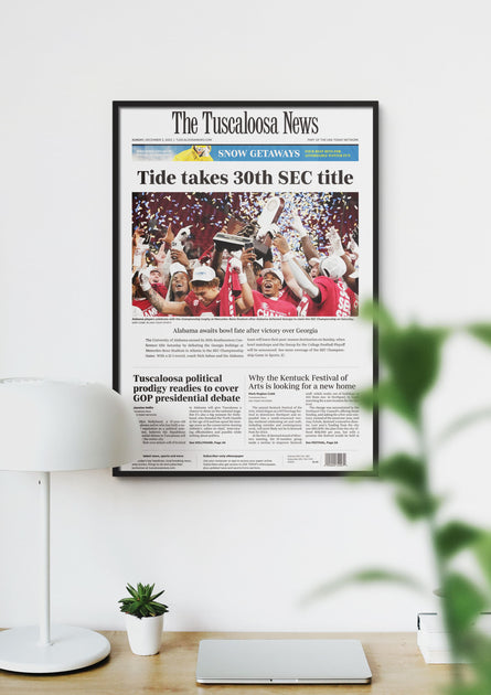 Alabama Crimson Tide 30th SEC Championship Front Page Wall Art ...