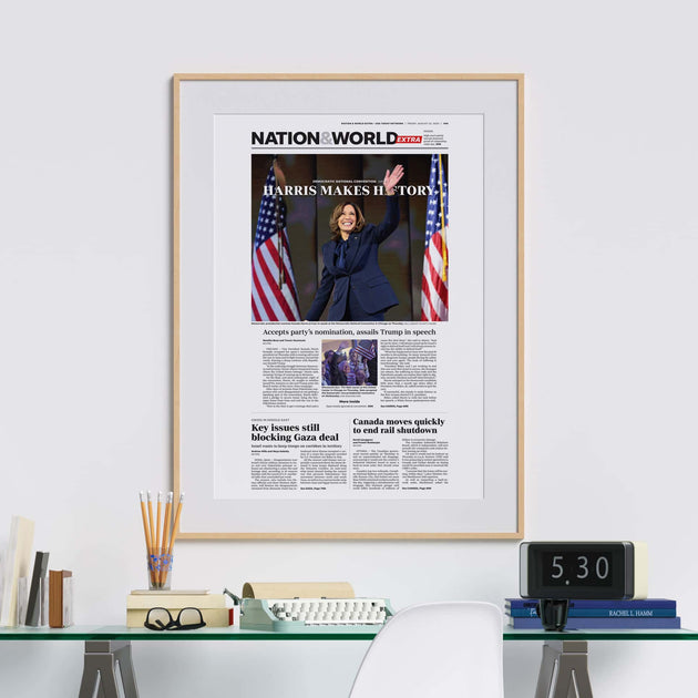 Kamala Harris Accepts Presidential Nomination Newspaper Front Page Wal ...