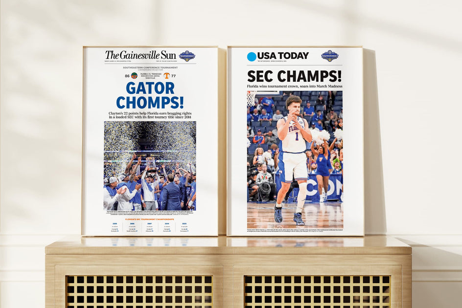Florida Gators Basketball SEC Champs Front Page Wall Art – Pediment ...