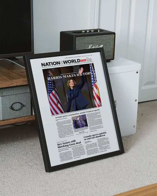 Kamala Harris Accepts Presidential Nomination Newspaper Front Page Wal ...