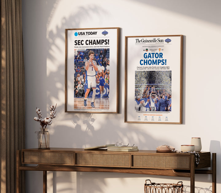 Florida Gators Basketball SEC Champs Front Page Wall Art – Pediment ...