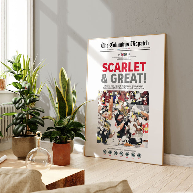 Ohio State Scarlet & Great! Seven National Championships Front Page Wa ...