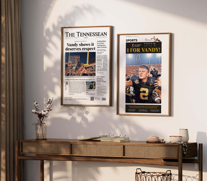 Vandy Beats Alabama Front Page Wall Art – Pediment Publishing