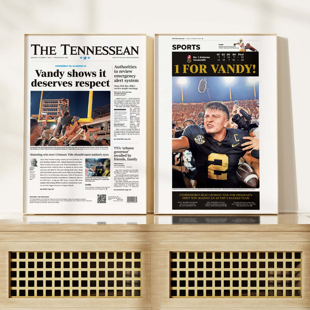Vandy Deserves Respect Front Page Wall Art – Pediment Publishing