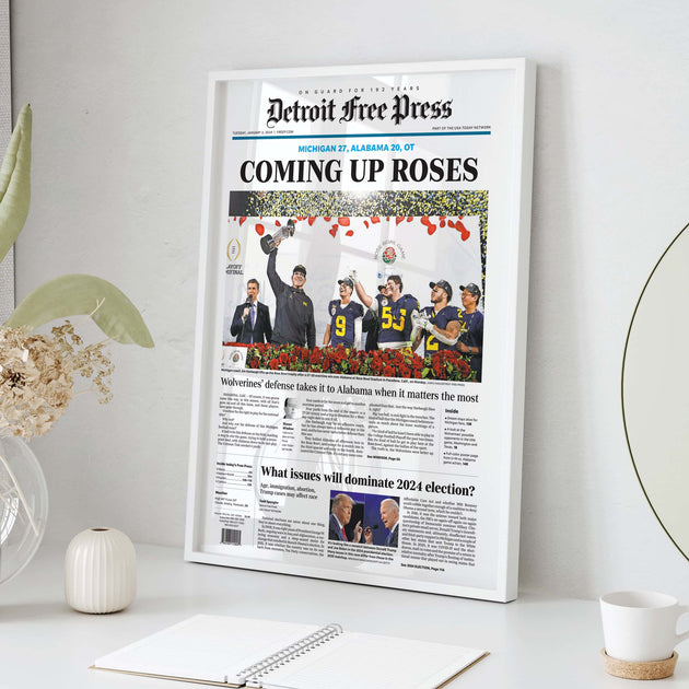 Michigan Coming Up Roses Rose Bowl Champs Front Page Wall Art ...