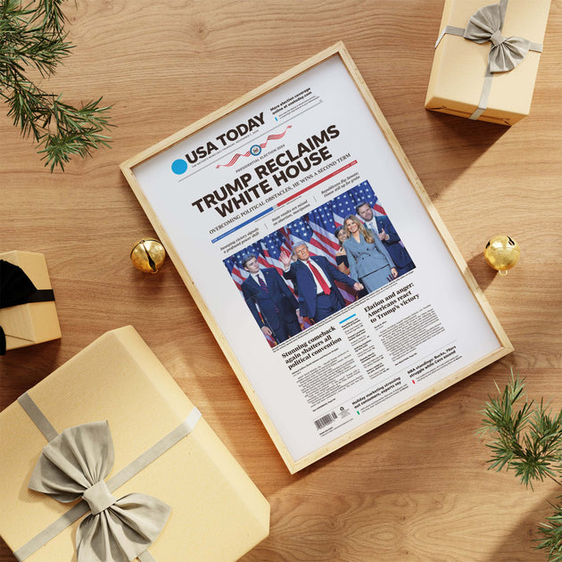 President Trump Reclaims White House Newspaper Front Page Wall Art ...