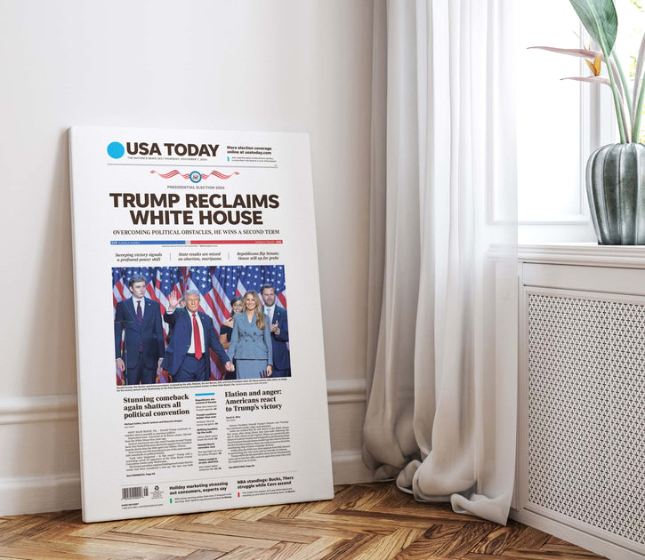 President Trump Reclaims White House Newspaper Front Page Wall Art ...