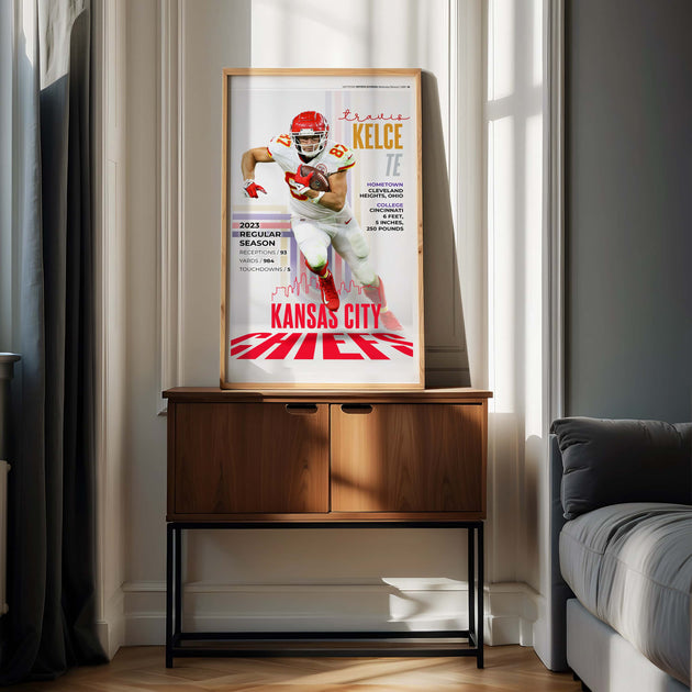 Travis Kelce 2023-24 World Champion Front Page Wall Art – Pediment ...