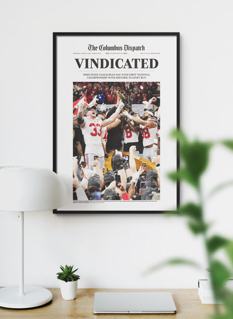 Ohio State Vindicated National Champions Front Page Wall Art – Pediment ...
