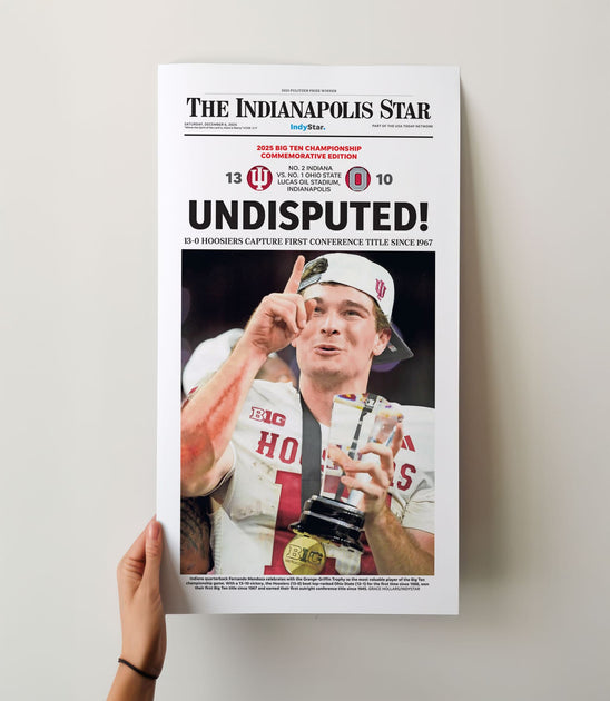 Indiana Football Undisputed 2025 Big Ten Champs Front Page Wall Art ...