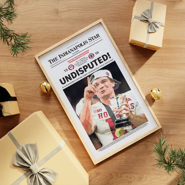 Indiana Football Undisputed 2025 Big Ten Champs Front Page Wall Art ...