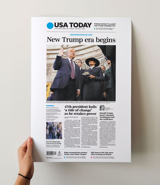 President Trump 2025 Inauguration Newspaper Front Page Wall Art ...