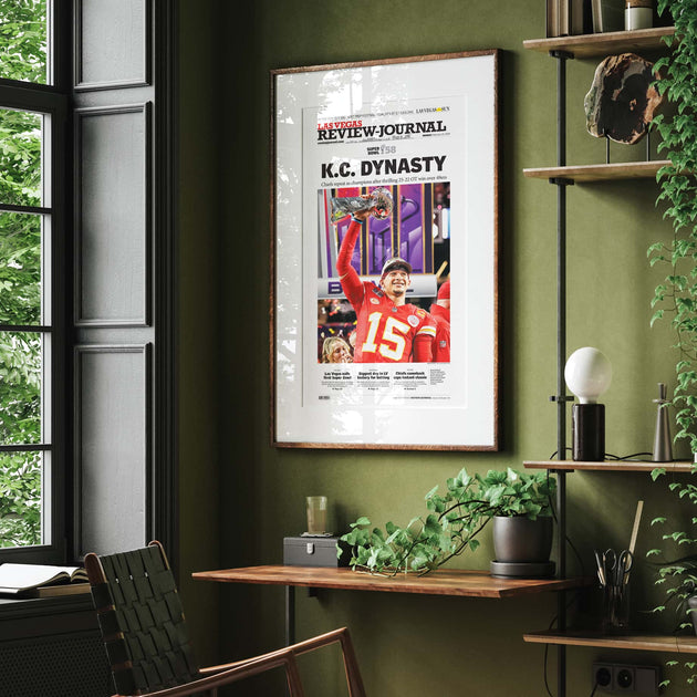 K.C. Chiefs Dynasty 2023-24 Champs Front Page Wall Art – Pediment ...