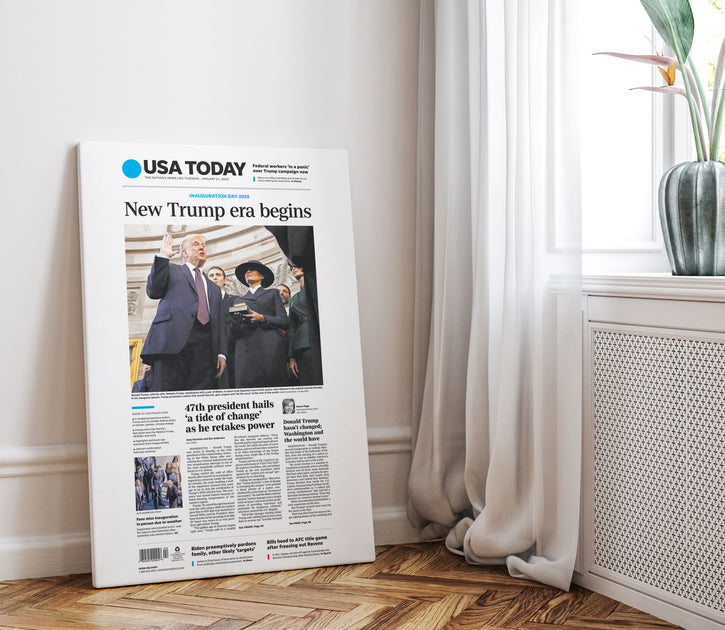 President Trump 2025 Inauguration Newspaper Front Page Wall Art ...